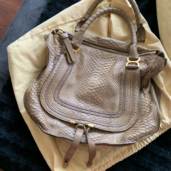 Chloe | Bags | Chloe Marcie Python Large Shoulder Bag | Poshmark